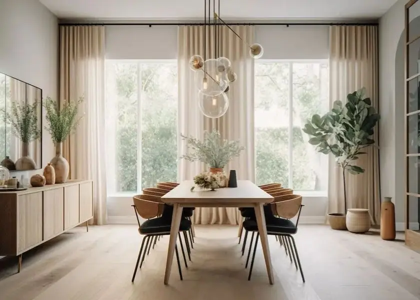 5 Contoh Desain Ruang Makan Open Space & Opsi Lampu Cantik